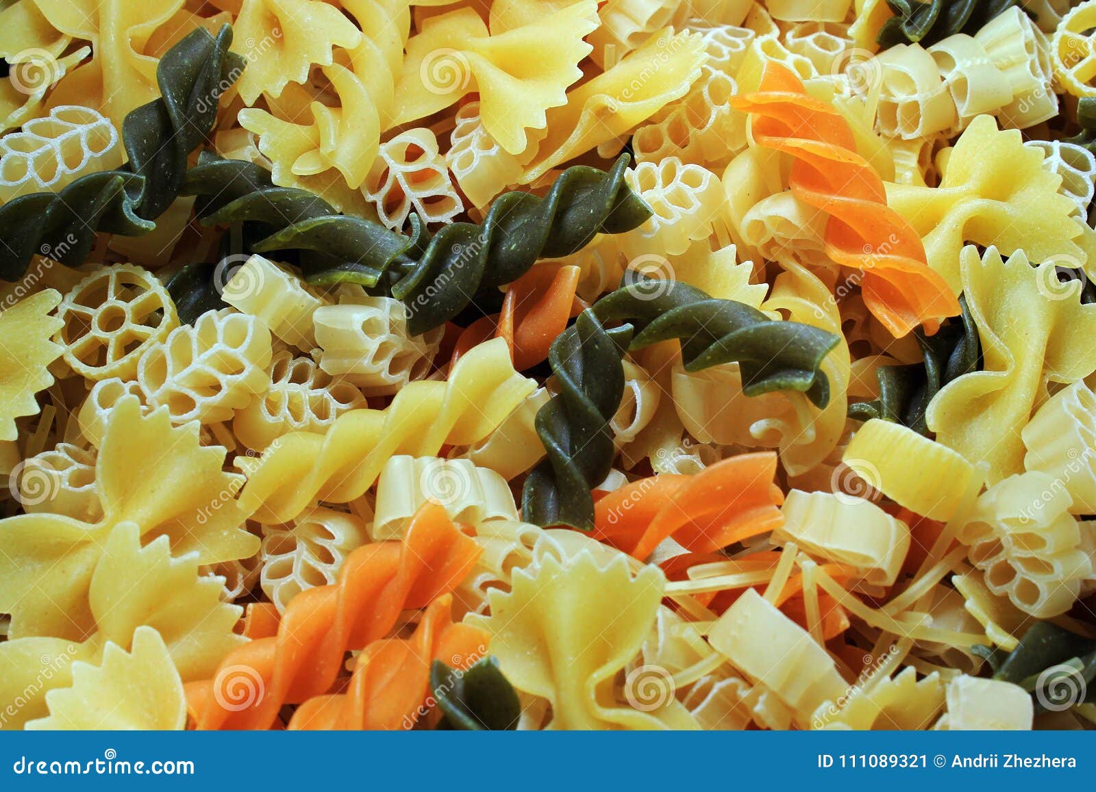 Mix of Different Sorts of Pasta Stock Image - Image of uncooked ...