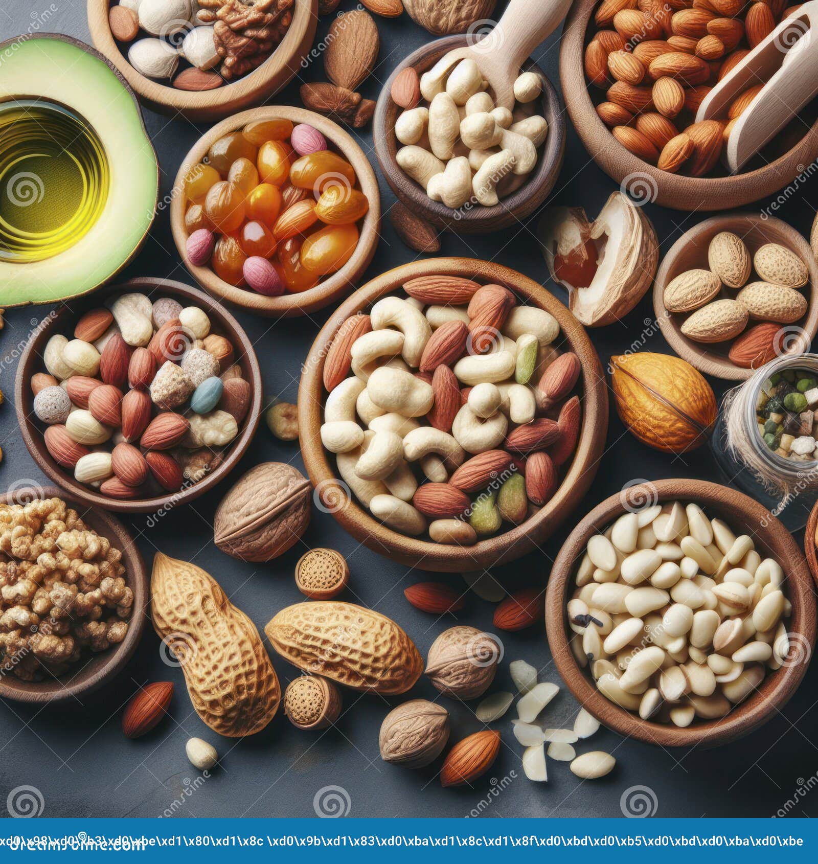 Mix of Different Types of Nuts, Healthy Food Concept. Ai Generative ...