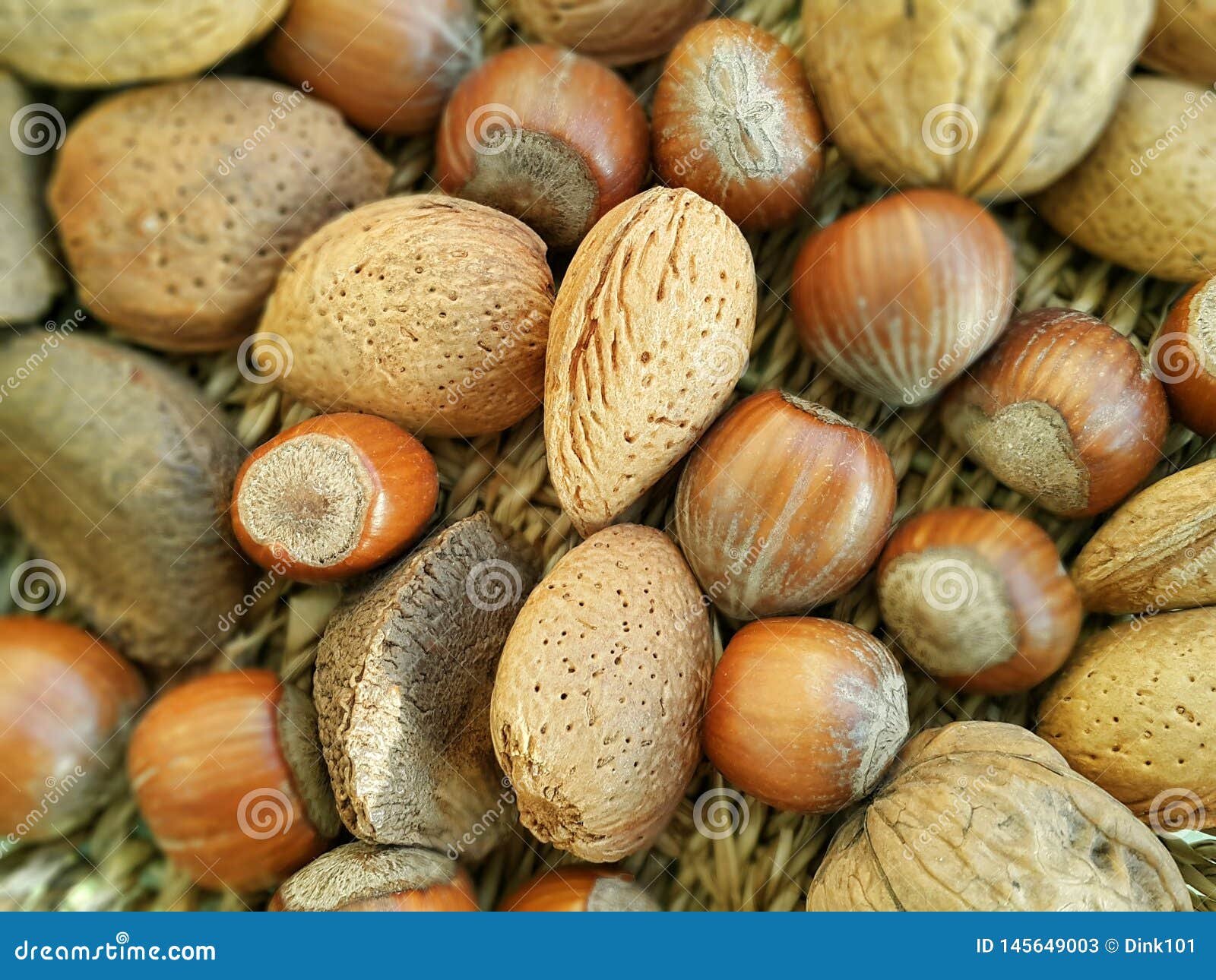 Mix of Different Types Nuts Stock Image - Image of organic, dried ...