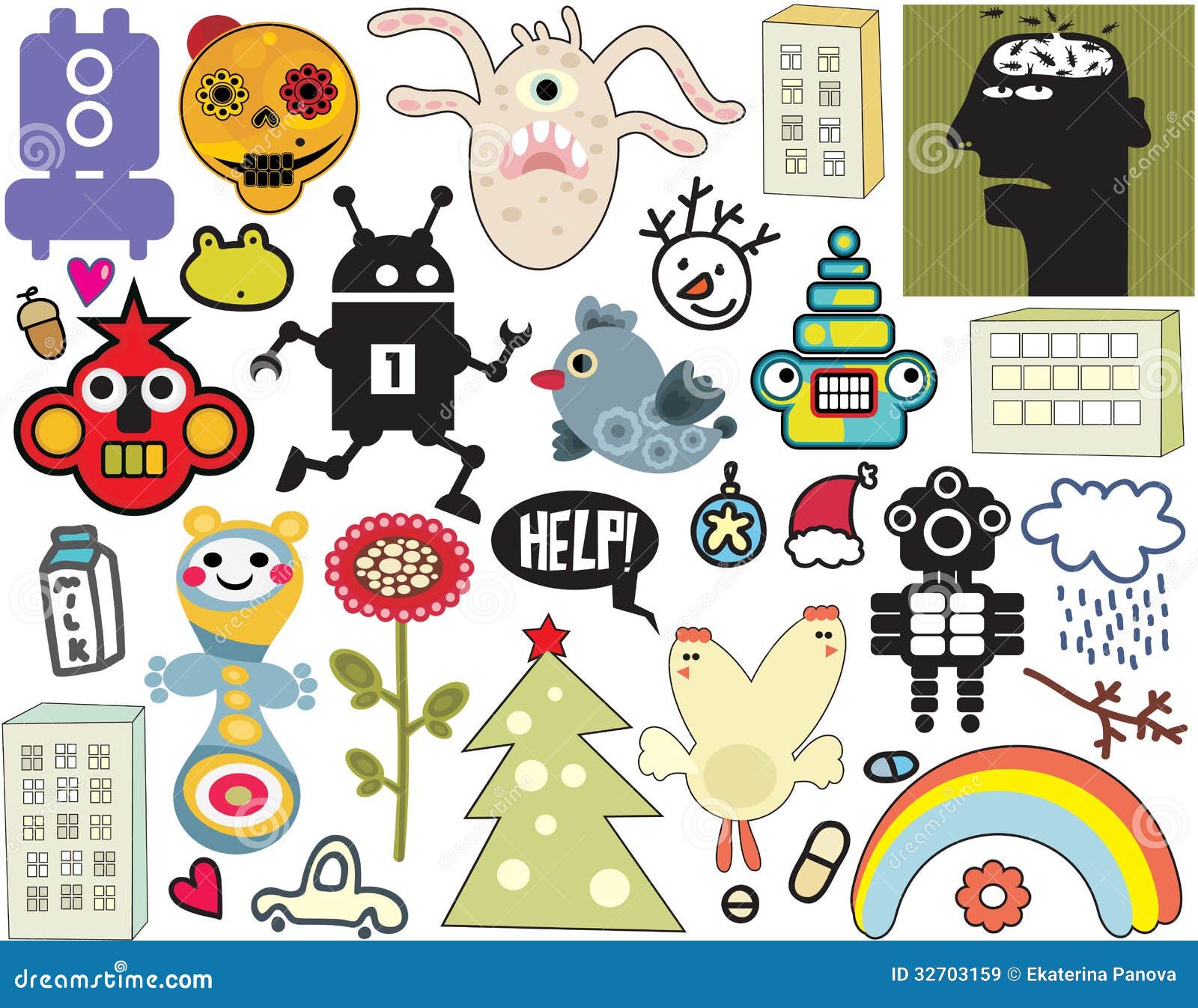 Mix of Different Vector Icons. Vol.36 Stock Vector - Illustration of ...