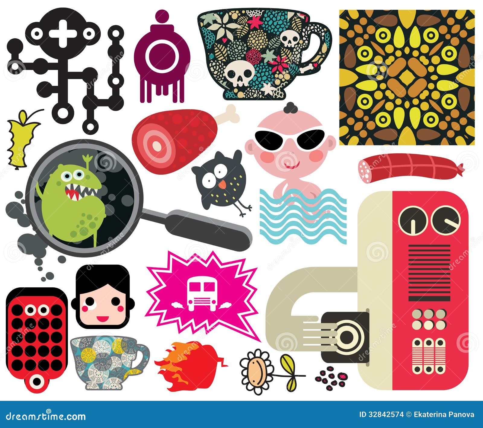 Mix of Different Vector Images. Vol.59 Stock Vector - Illustration of ...