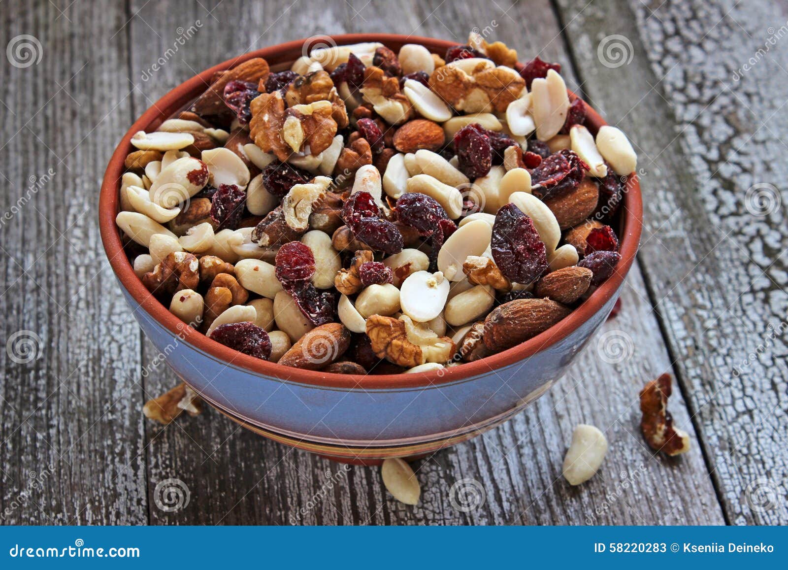 Mix of Dried Cranberries and Different Nuts Stock Image - Image of ...