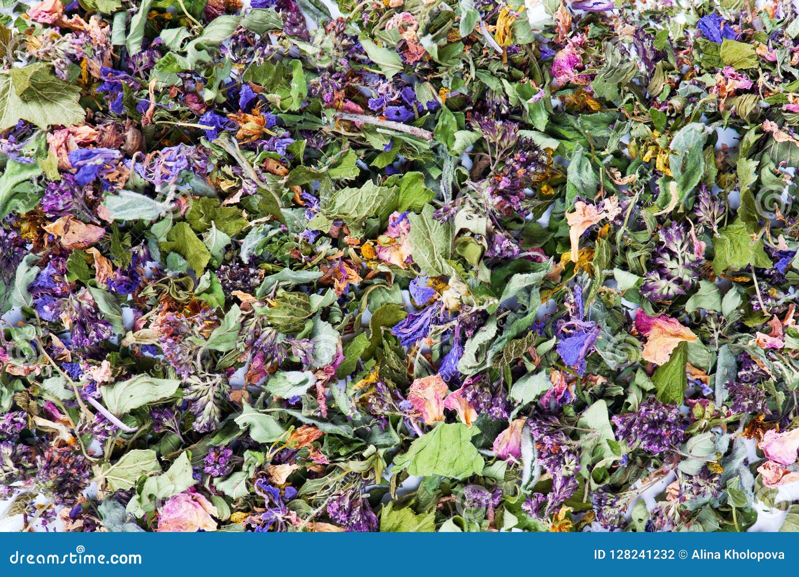 Mix of Dry Healthy Herbs, Top View Stock Photo - Image of background ...
