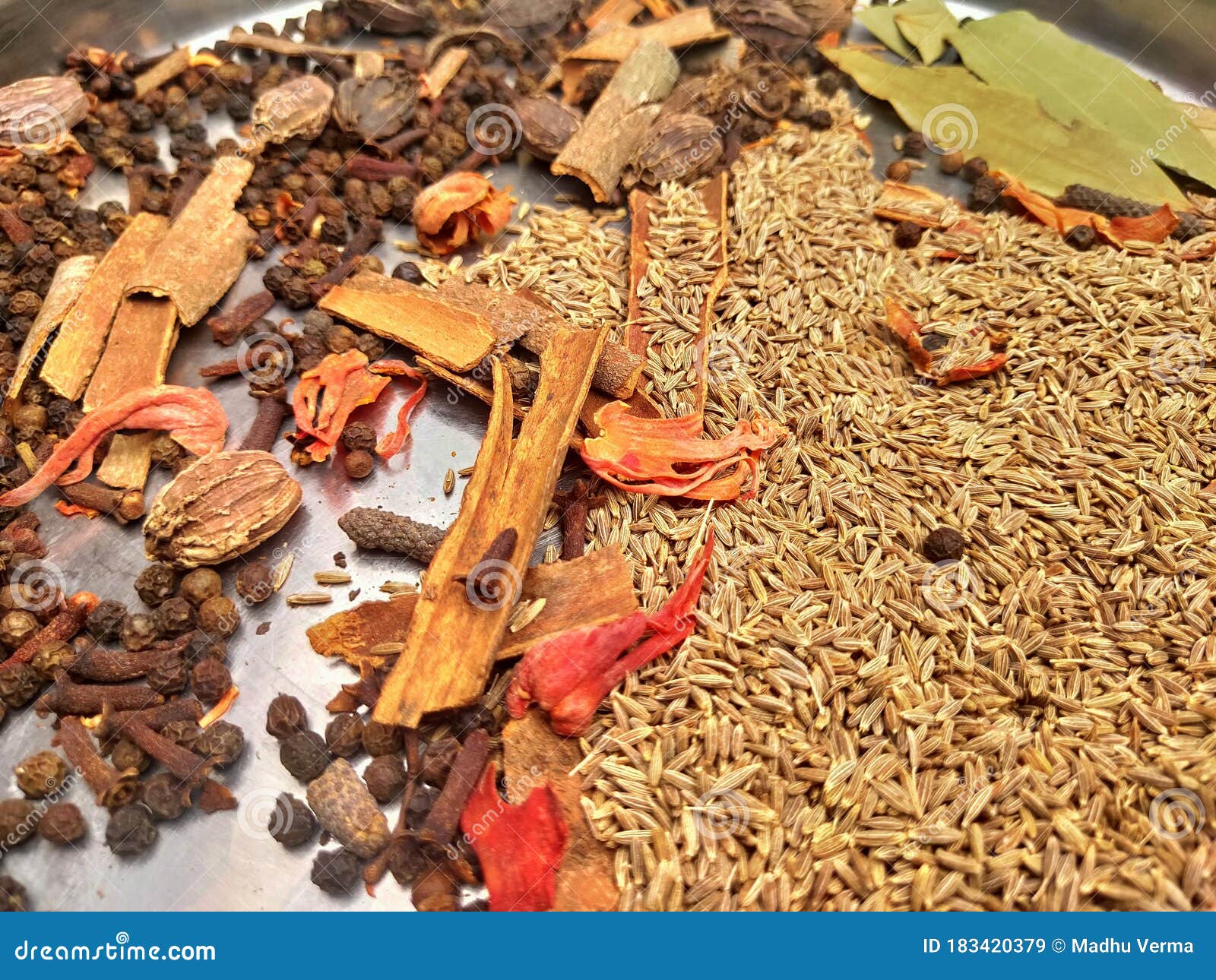 Mix Dry Hot Spices in One Plate Stock Image - Image of magnificent ...