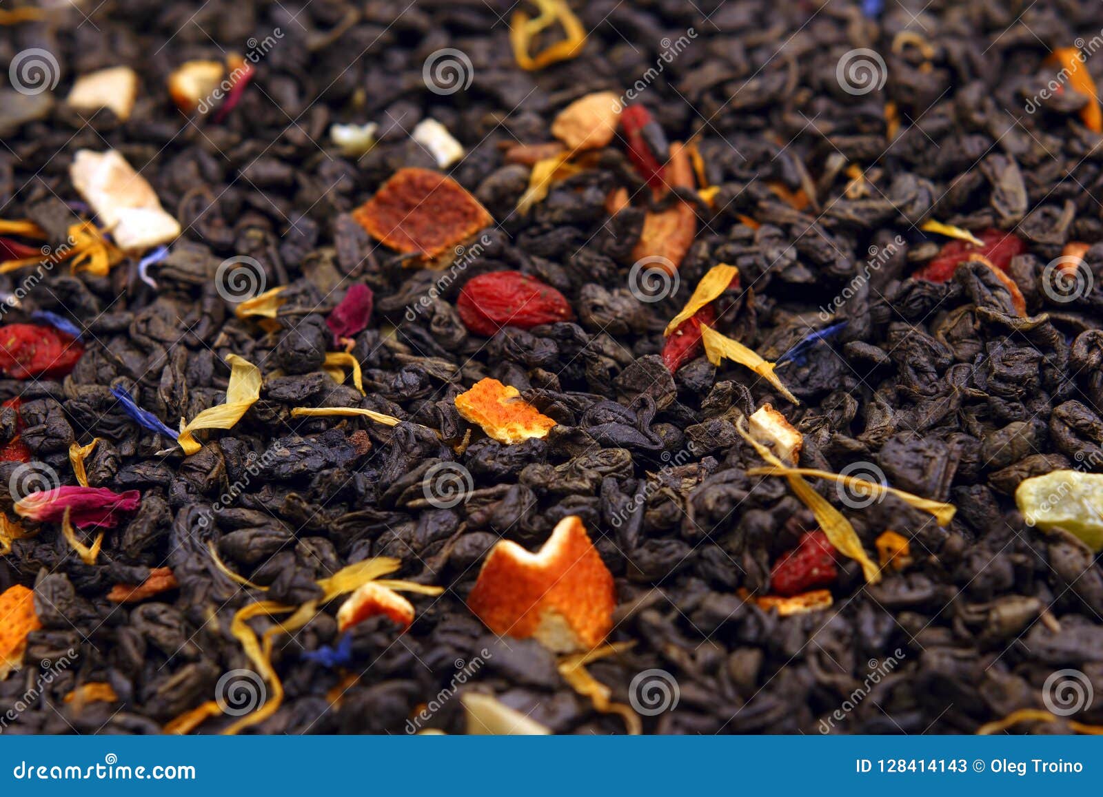 Mix Dry Tea with Different Ingredients and Additives Stock Image ...