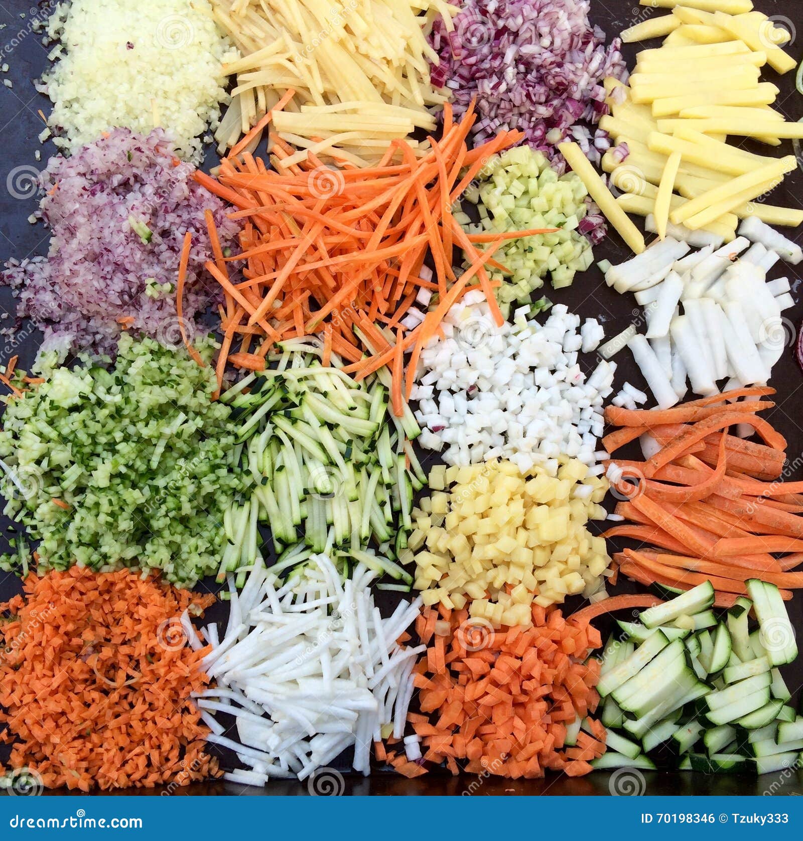 Mix of Fine Sliced Vegetables Stock Photo - Image of colorful, fine ...