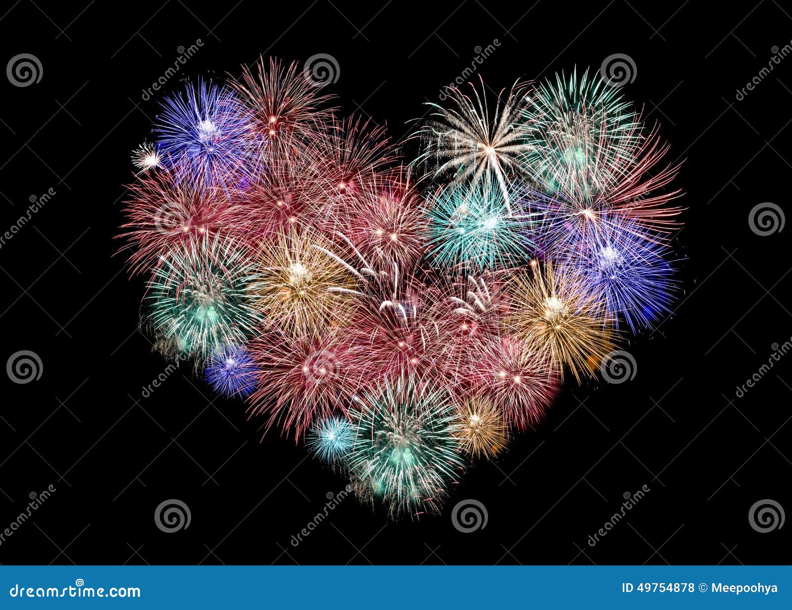 Mix Fireworks or Firecracker in Heart Shape. Stock Photo - Image of ...