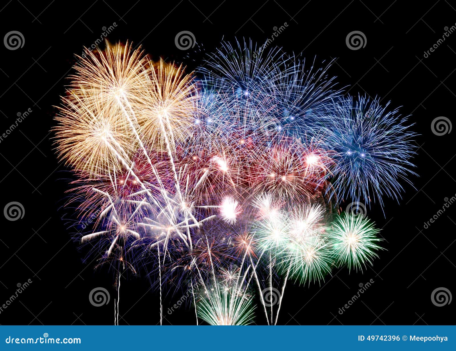 Mix Fireworks or Firecracker. Stock Photo - Image of green, lines: 49742396