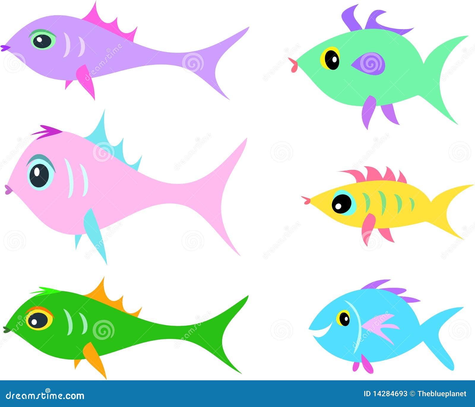 Mix of Fish of Different Shapes Stock Vector - Illustration of fish ...