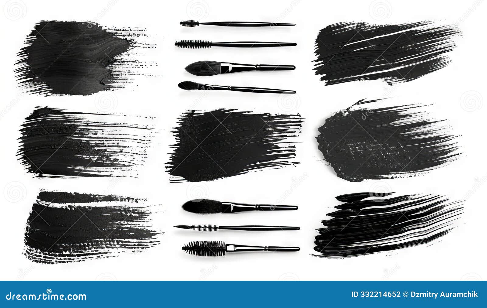 A Mix of Flat, Curved, and Long Brushes with High Detail Abstract ...