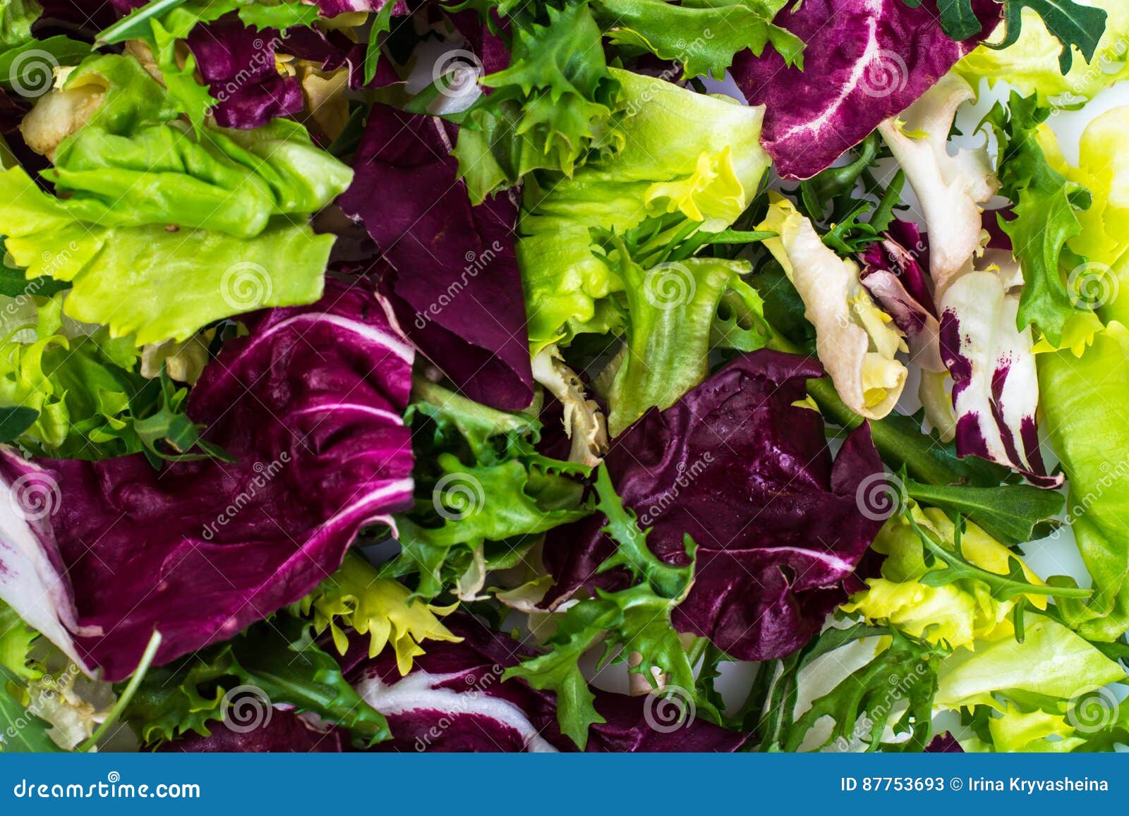 Mix of Fresh Lettuce on White Background Stock Image - Image of meal ...