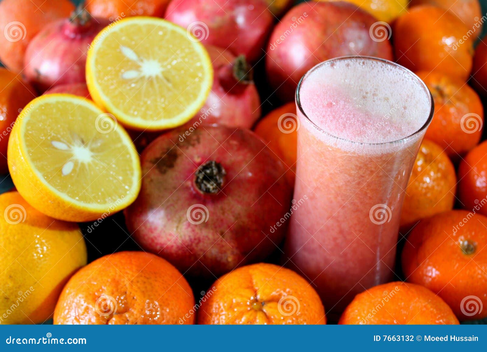 Mix fruit fresh juice stock photo. Image of pomigrain - 7663132