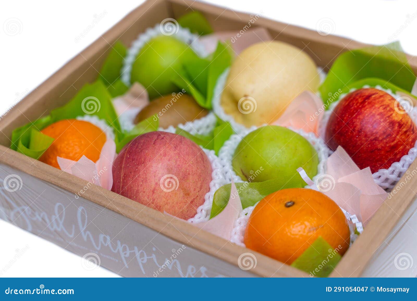 Mix Fruit Set in Box Premium Gift Stock Image - Image of pear, orange ...