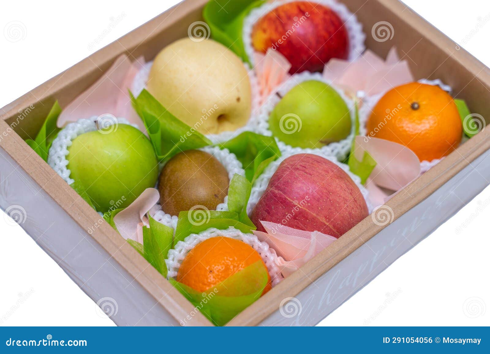 Mix Fruit Set in Box Premium Gift Stock Photo - Image of pear, apple ...