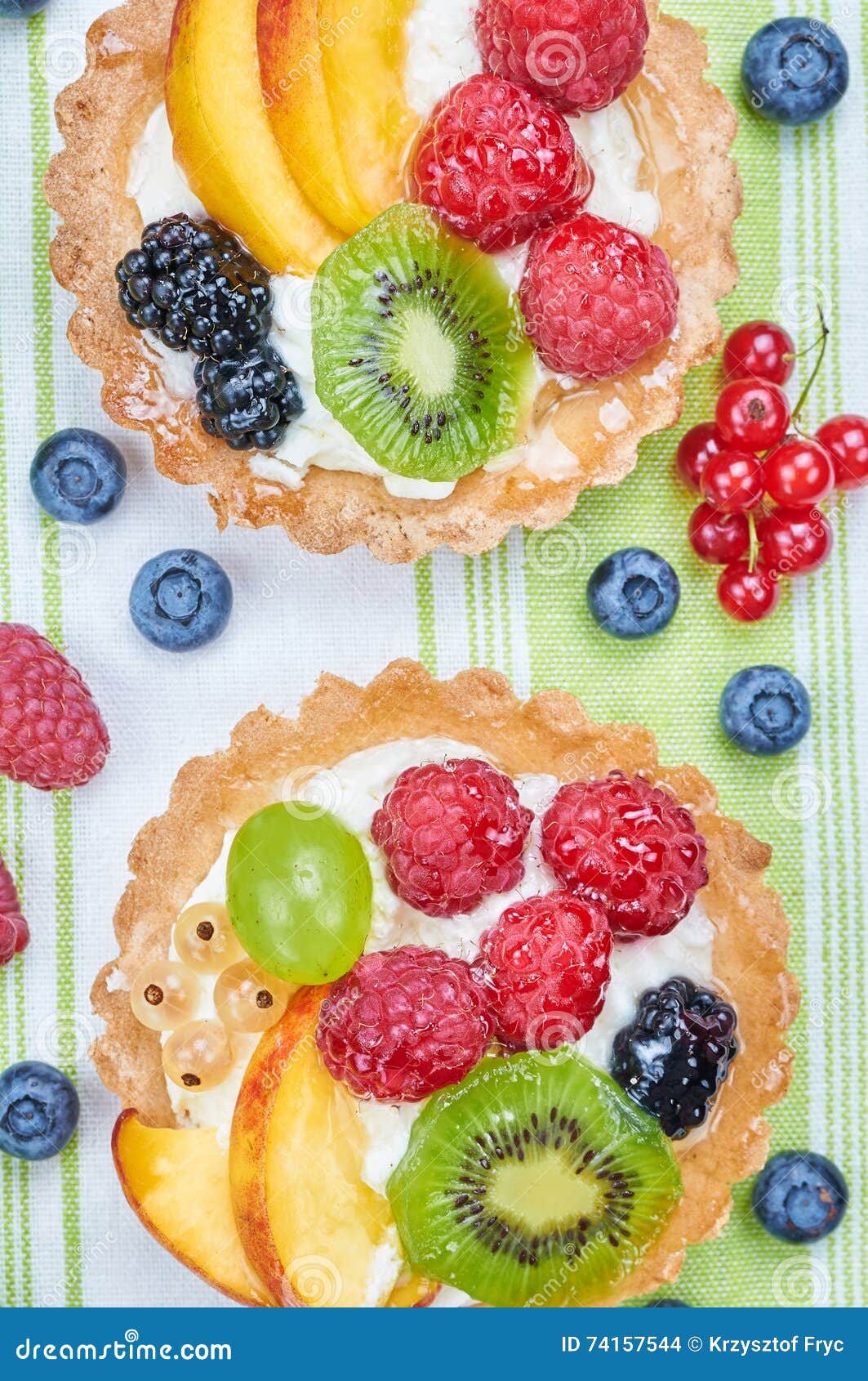 Mix of fruit tarts stock photo. Image of healthy, homemade - 74157544