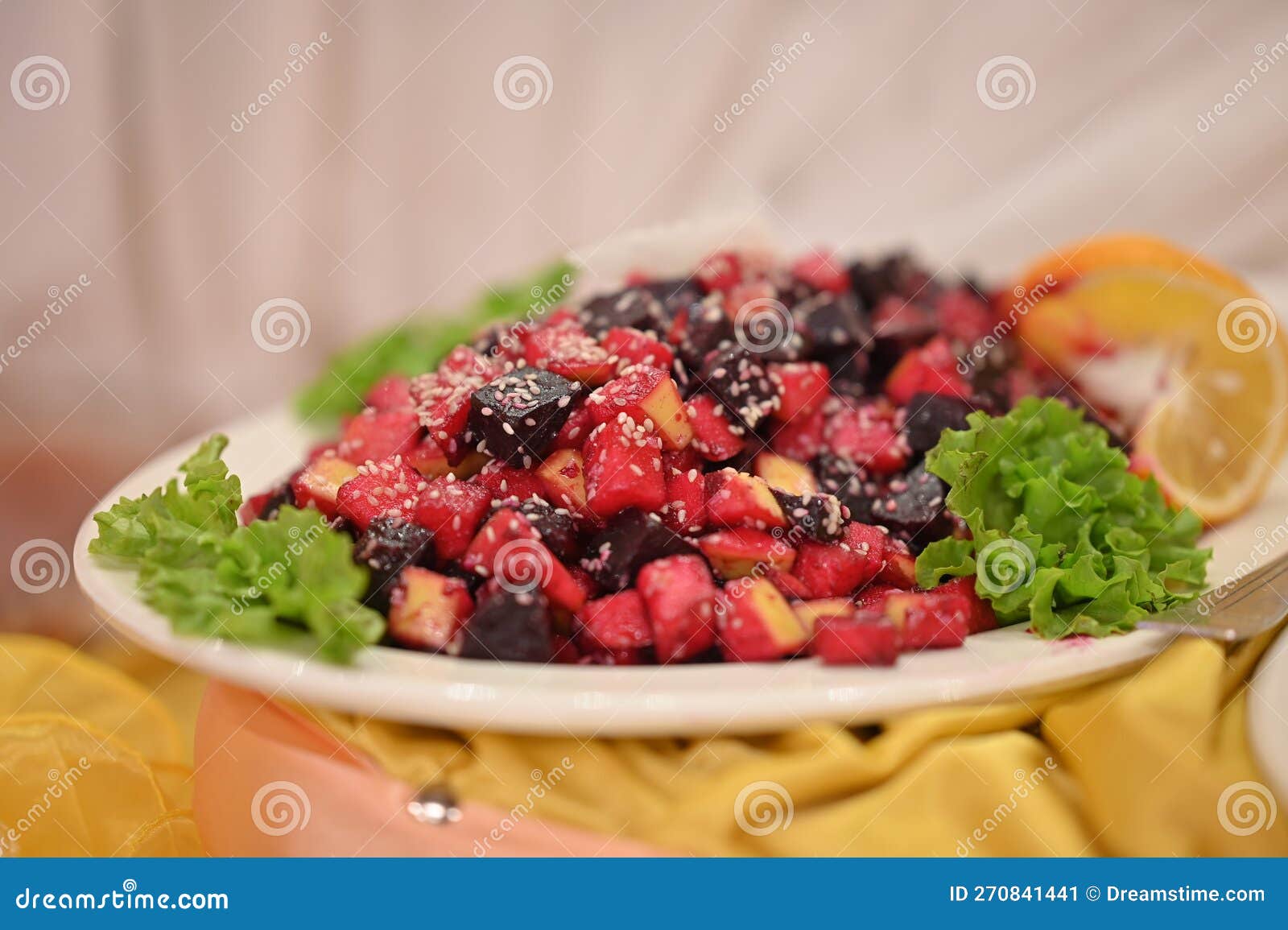Mix Fruits display in tray stock image. Image of buttercream - 270841441