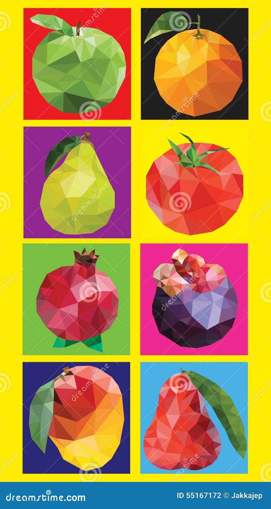 Mix fruits polygon pattern stock illustration. Illustration of pattern ...