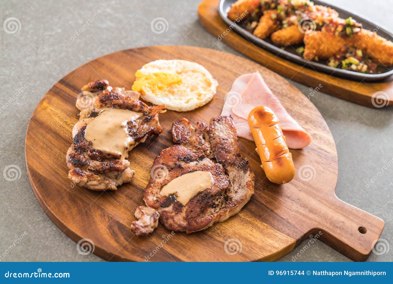 Mix grilled steak stock photo. Image of pork, food, catering - 96915744