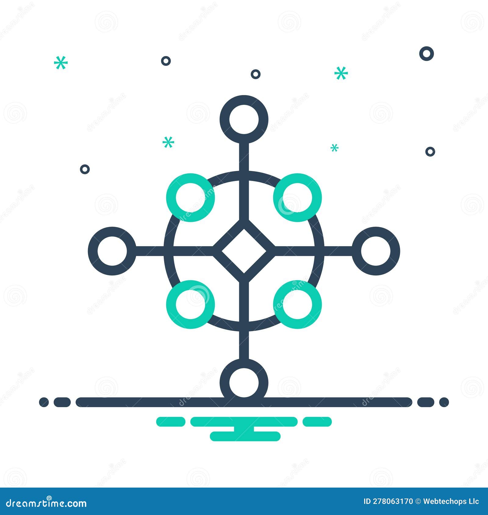 Mix Icon for Channels, Diagram and Molecule Stock Illustration ...