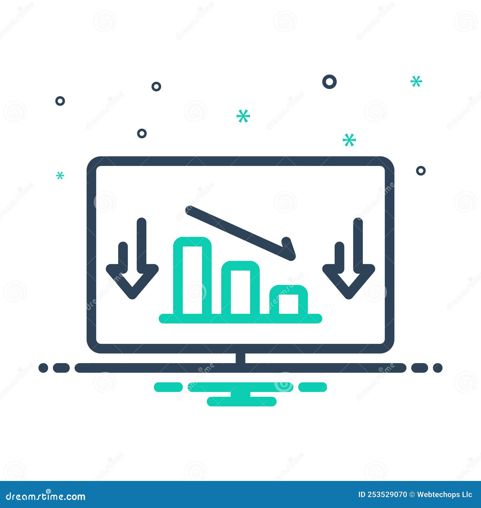 Mix Icon for Decrease, Lesson and Reduce Stock Illustration ...