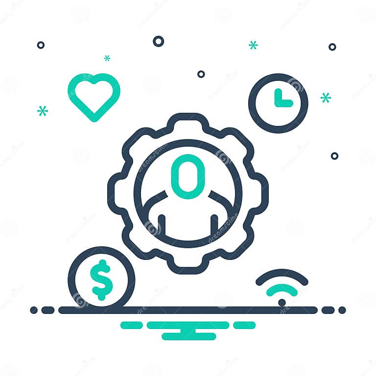 Mix Icon for Resources, Modality and Workforce Stock Vector ...