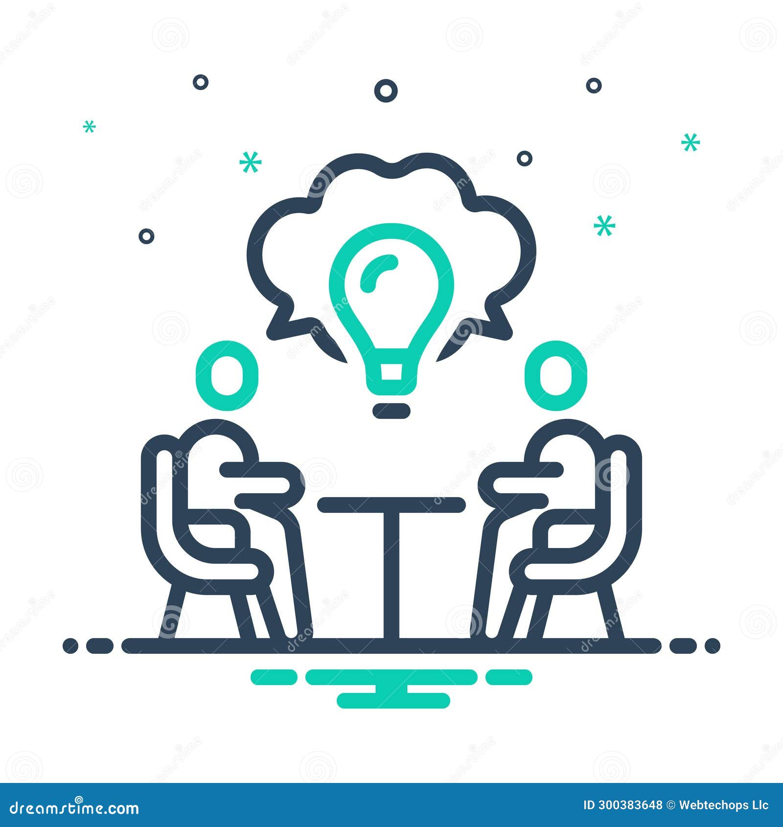 Mix Icon for Share Idea, Teamwork and Conversation Stock Illustration ...