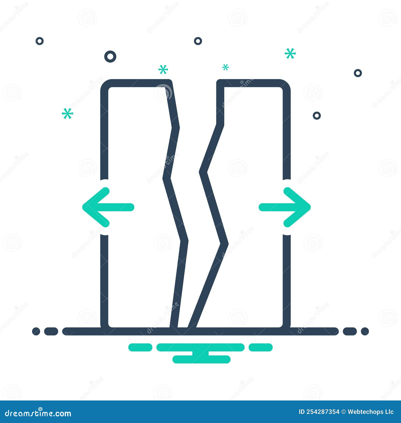 Mix Icon for Split, Divided and Broken Stock Vector - Illustration of ...