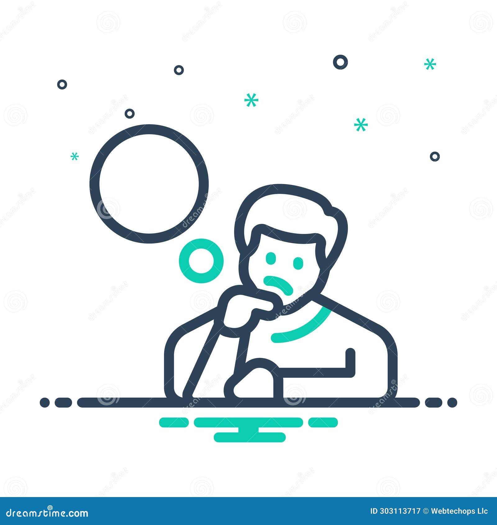 Mix Icon for Thinking, Brooding and Thought Stock Illustration ...