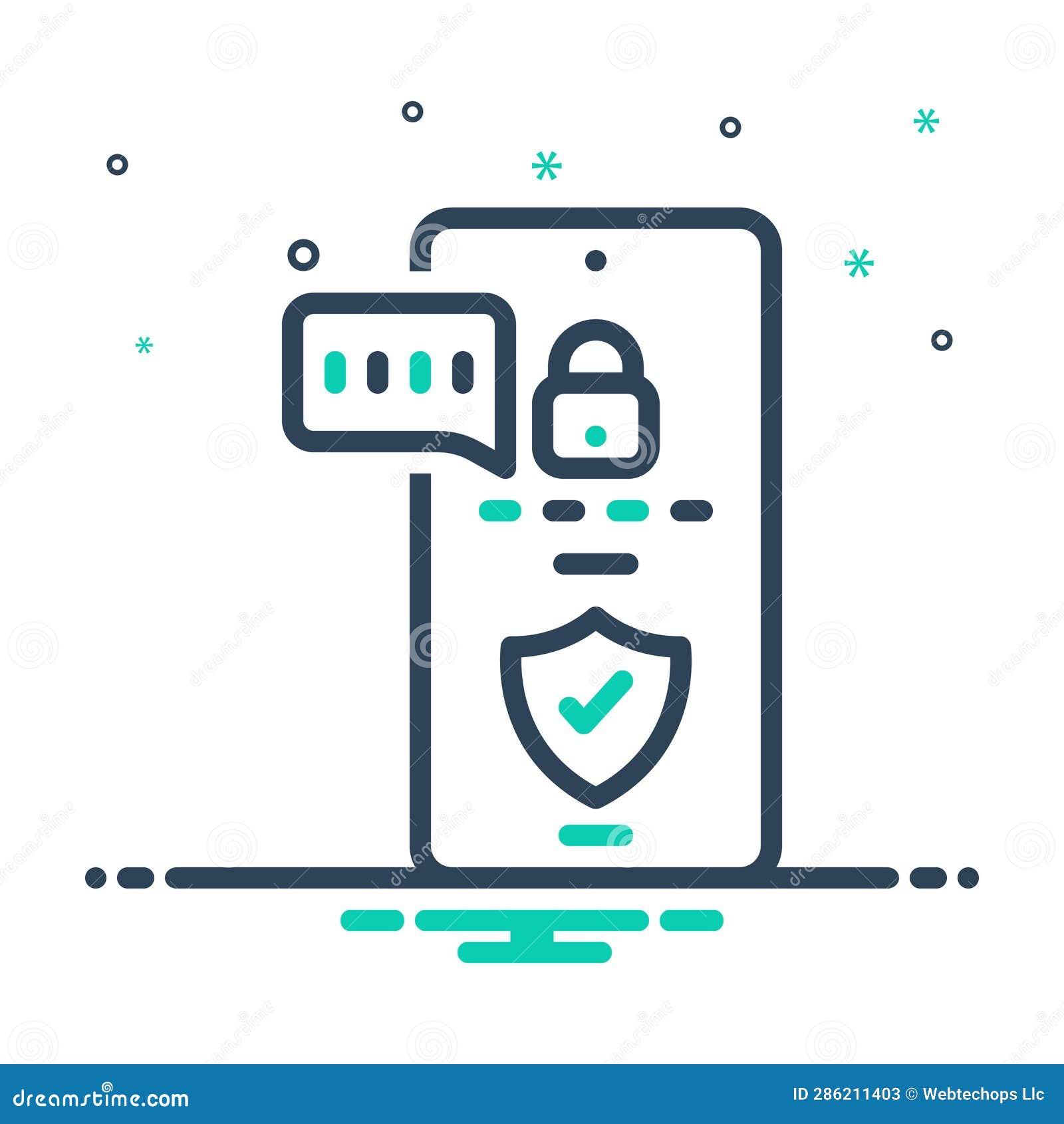 Mix Icon for Verification, Checking and Cyber Stock Illustration ...