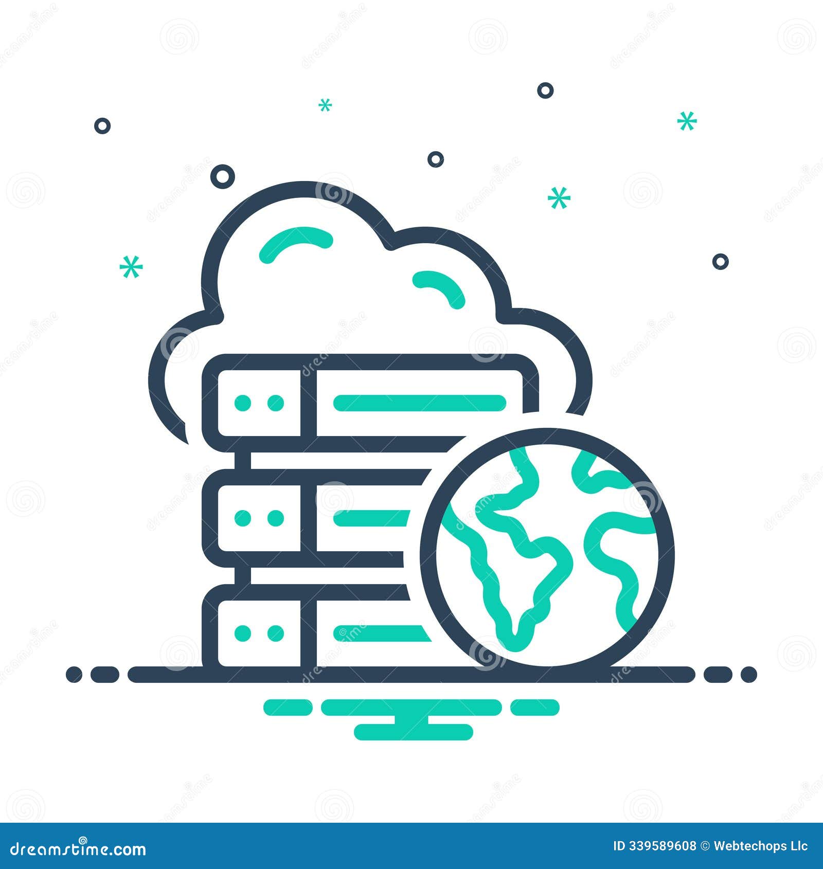 Mix Icon for Web Server, Global and Connect Stock Illustration ...