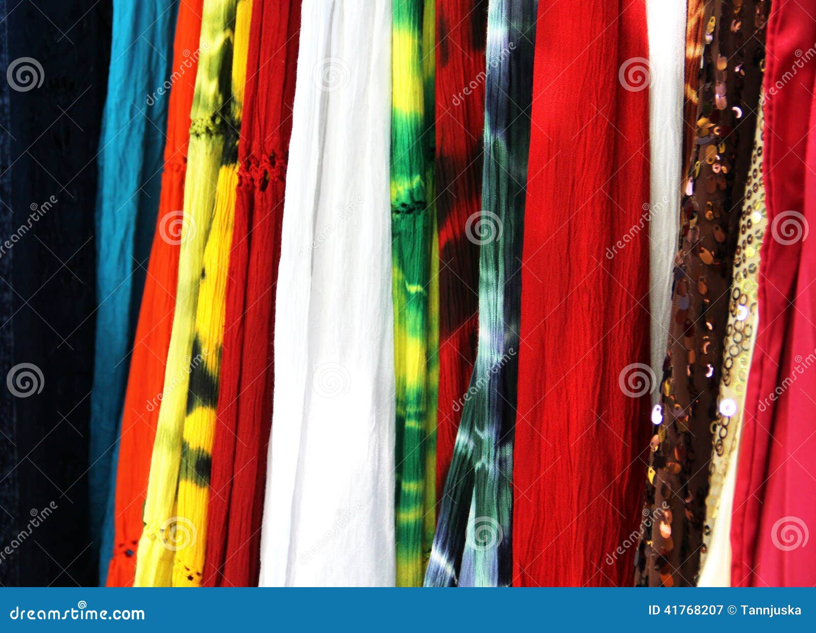 Mix of Indian Multicoloured Fabrics Stock Image - Image of ornament ...