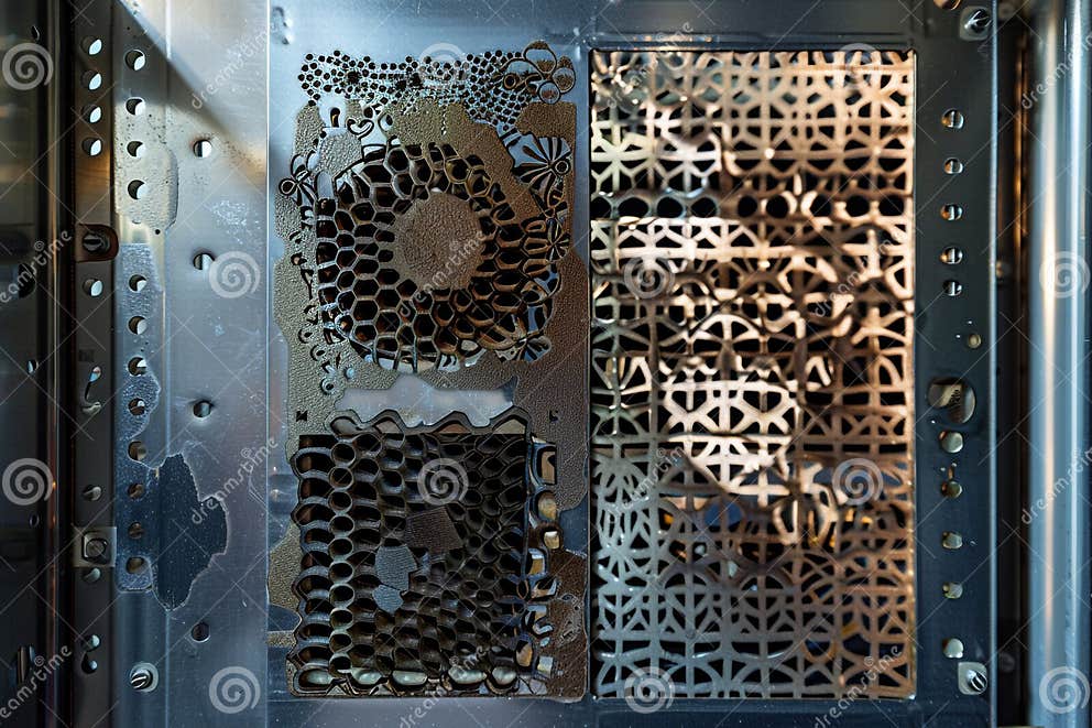 A Mix of Intricate Patterns and Textures within a Condenser Unit Stock ...