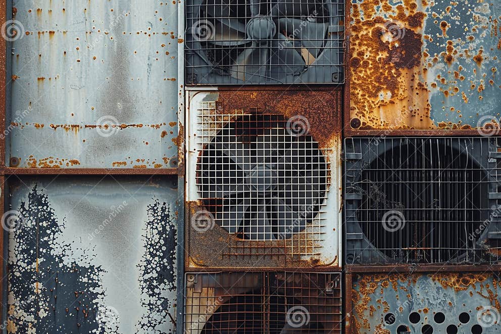 A Mix of Intricate Patterns and Textures within a Condenser Unit Stock ...