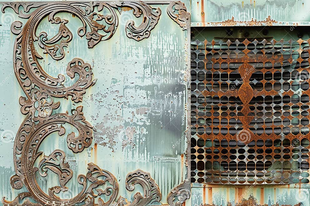 A Mix of Intricate Patterns and Textures within a Condenser Unit Stock ...