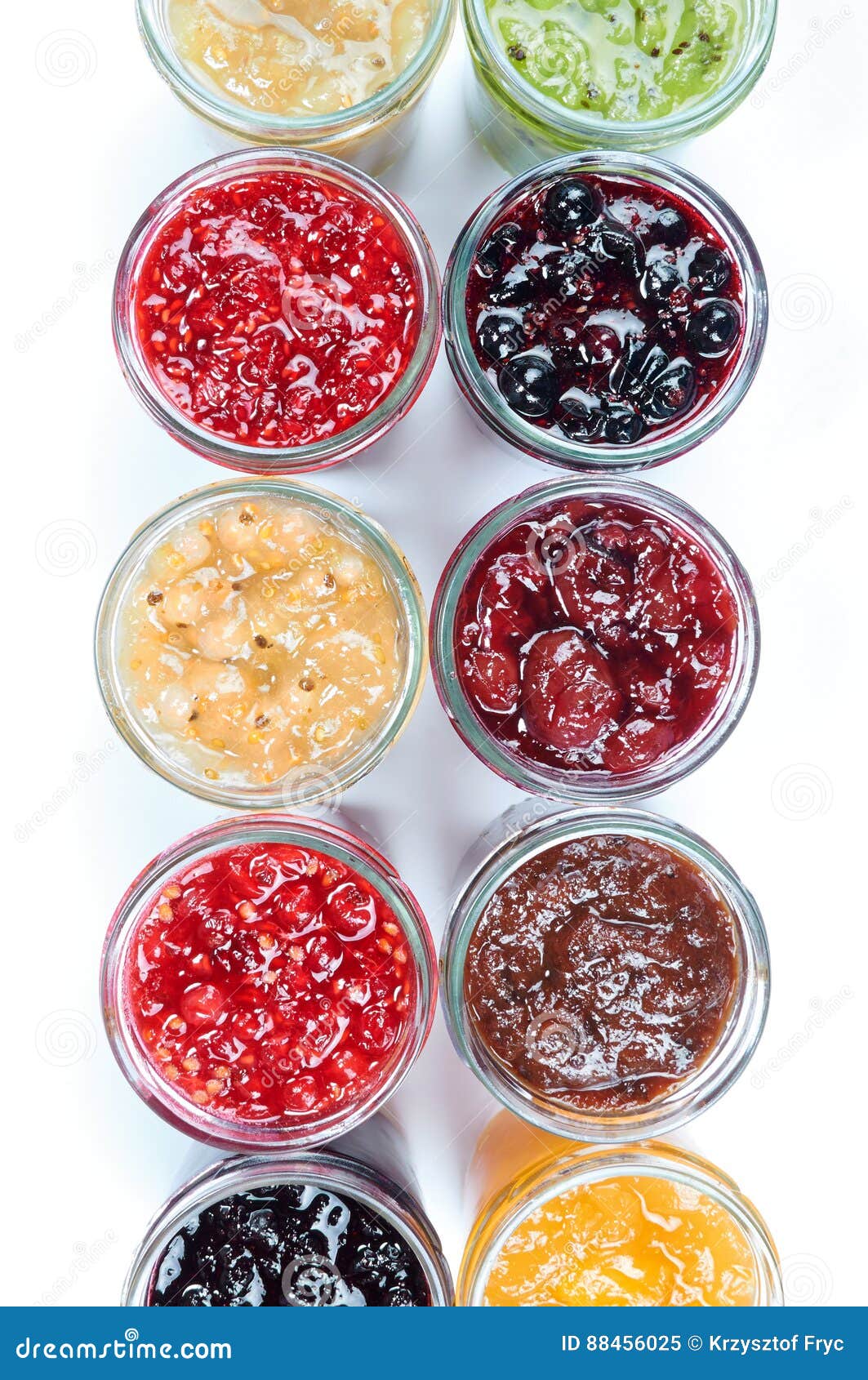 Mix of jams in jars stock image. Image of background - 88456025