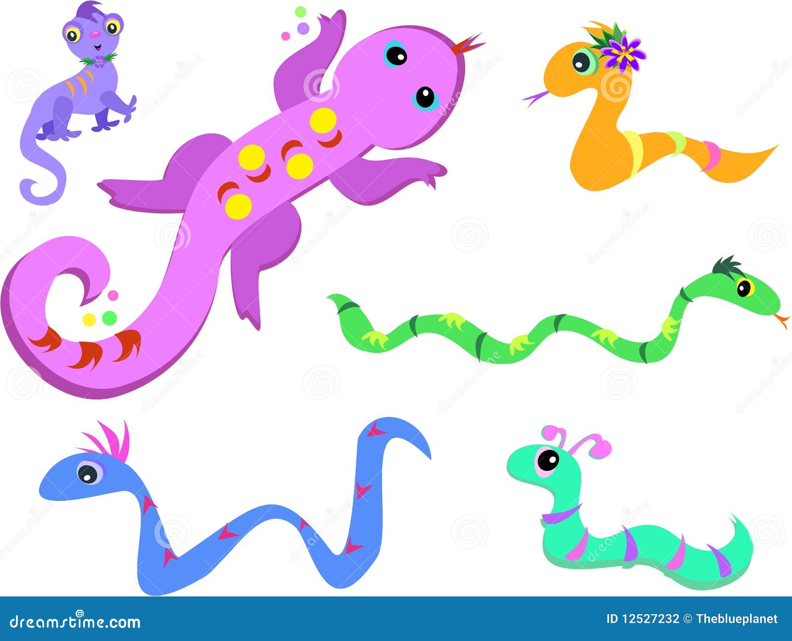 Mix of Lizards and Snakes stock vector. Illustration of clip - 12527232