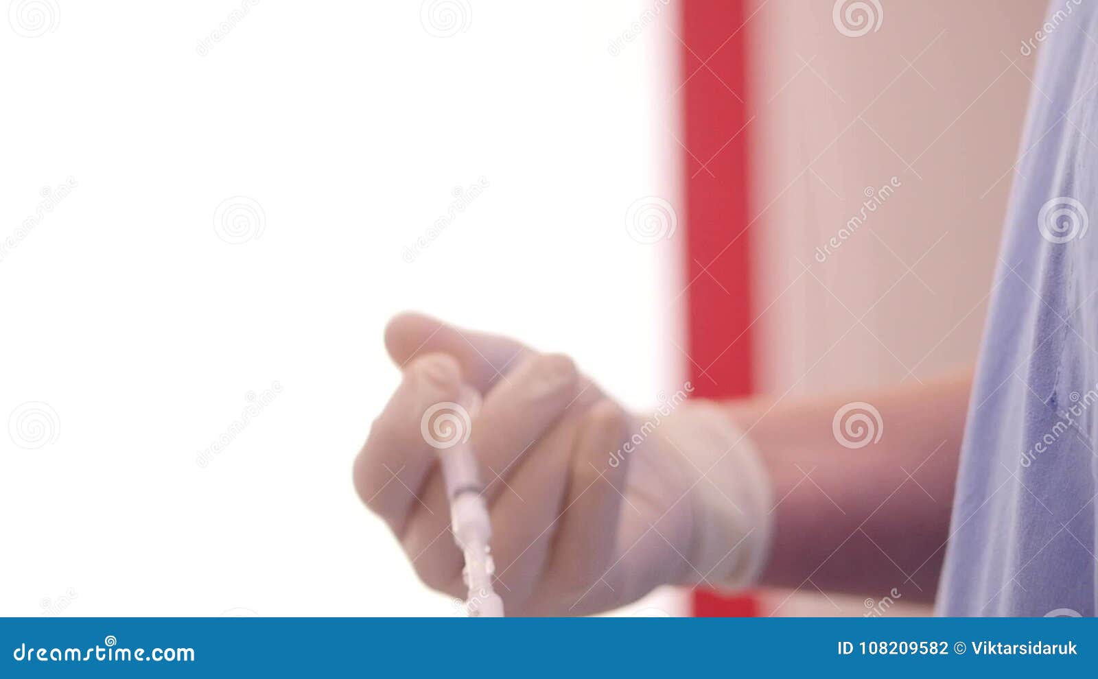 Mix the Medicine. the Doctor with a Syringe Mix Different Types of ...