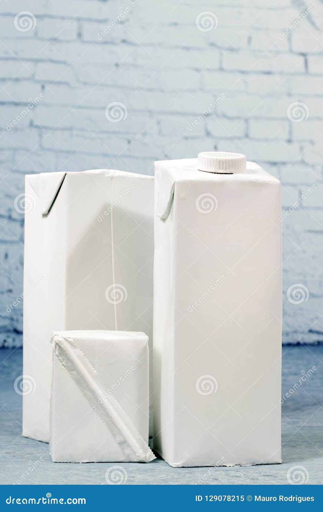 Mix of milk packages stock image. Image of blank, brand - 129078215