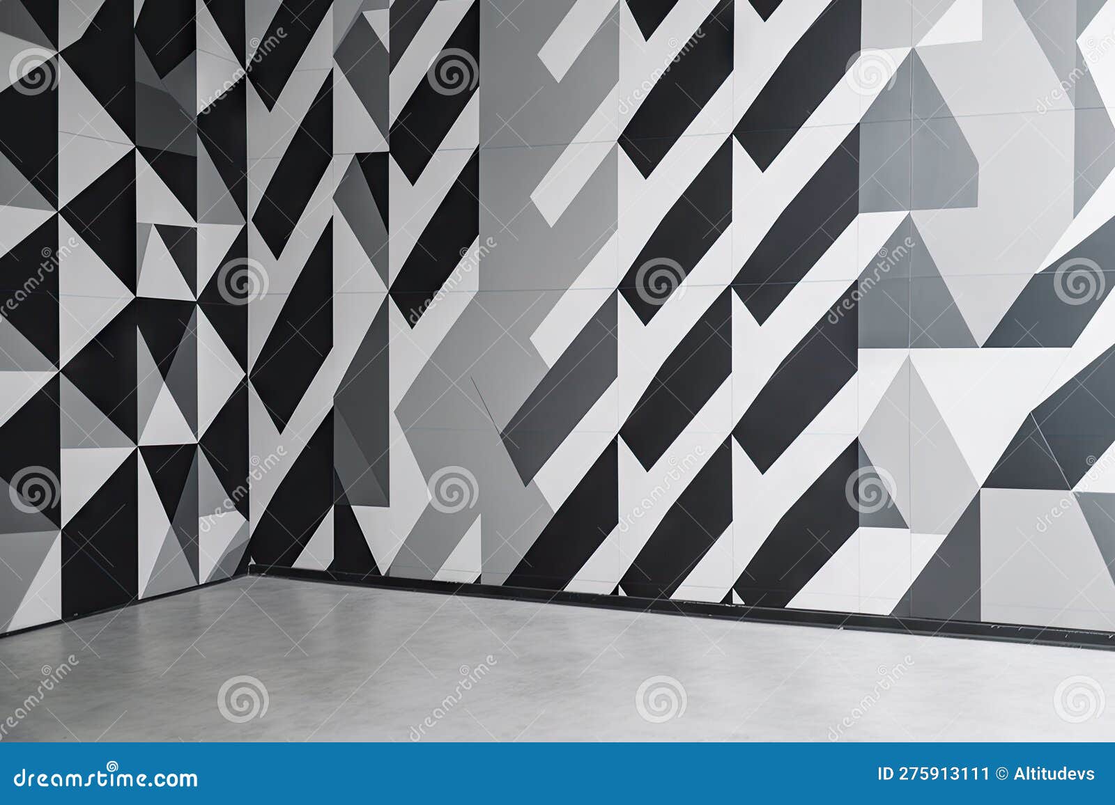 A Mix of Minimalist and Geometric Patterns on a Wall Stock Illustration ...