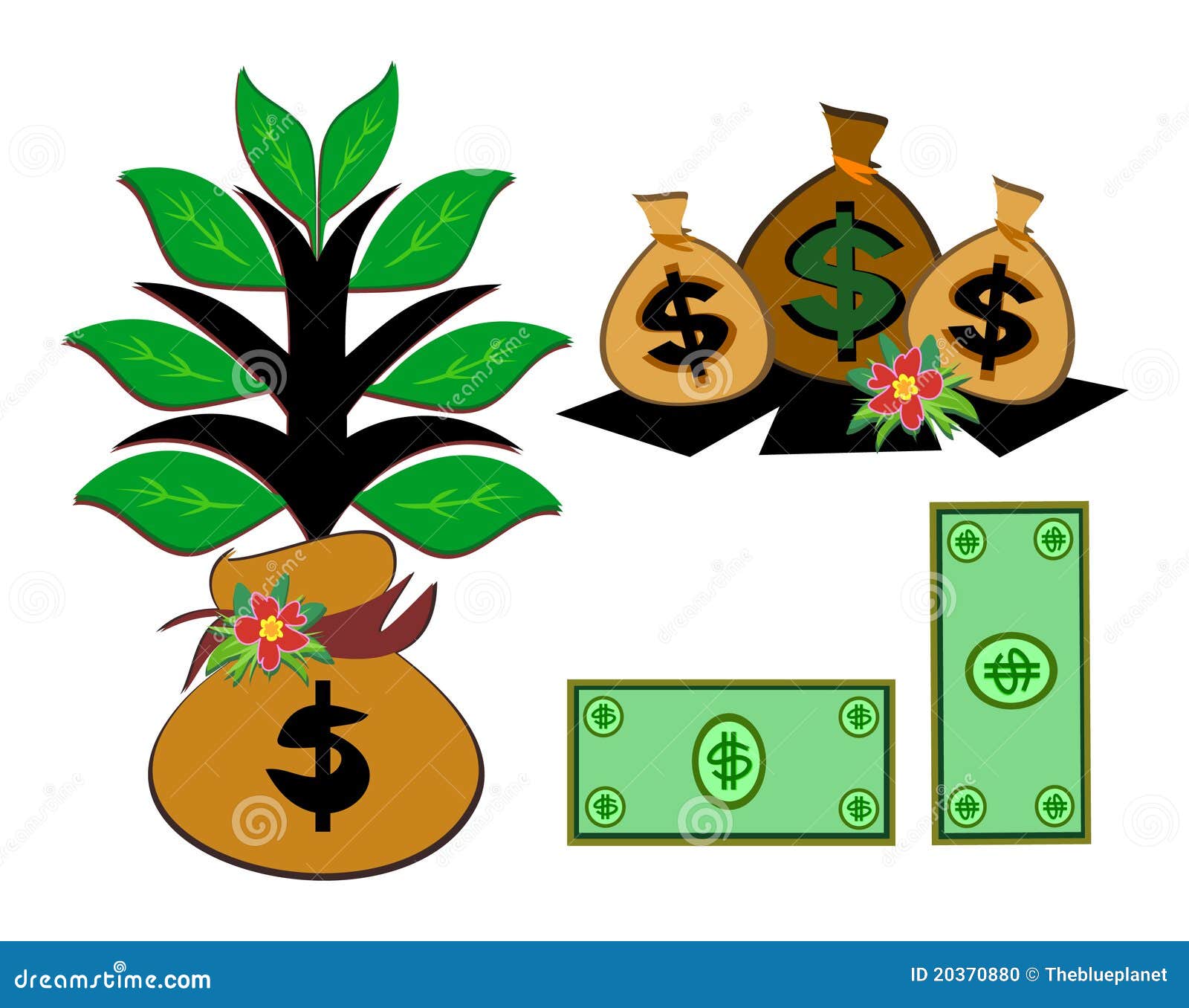 Mix of Money Pictures stock vector. Illustration of trunk - 20370880