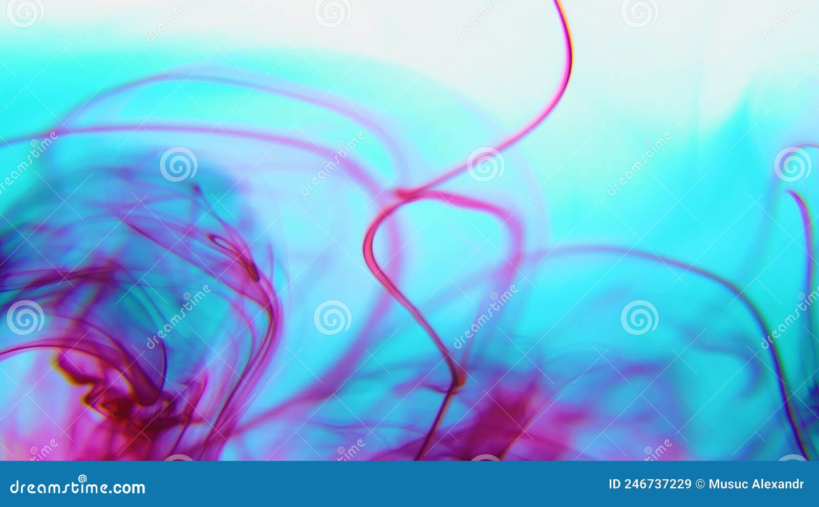 Mix Multicolor Paint Ink Drops in Water Background with Copy Space ...
