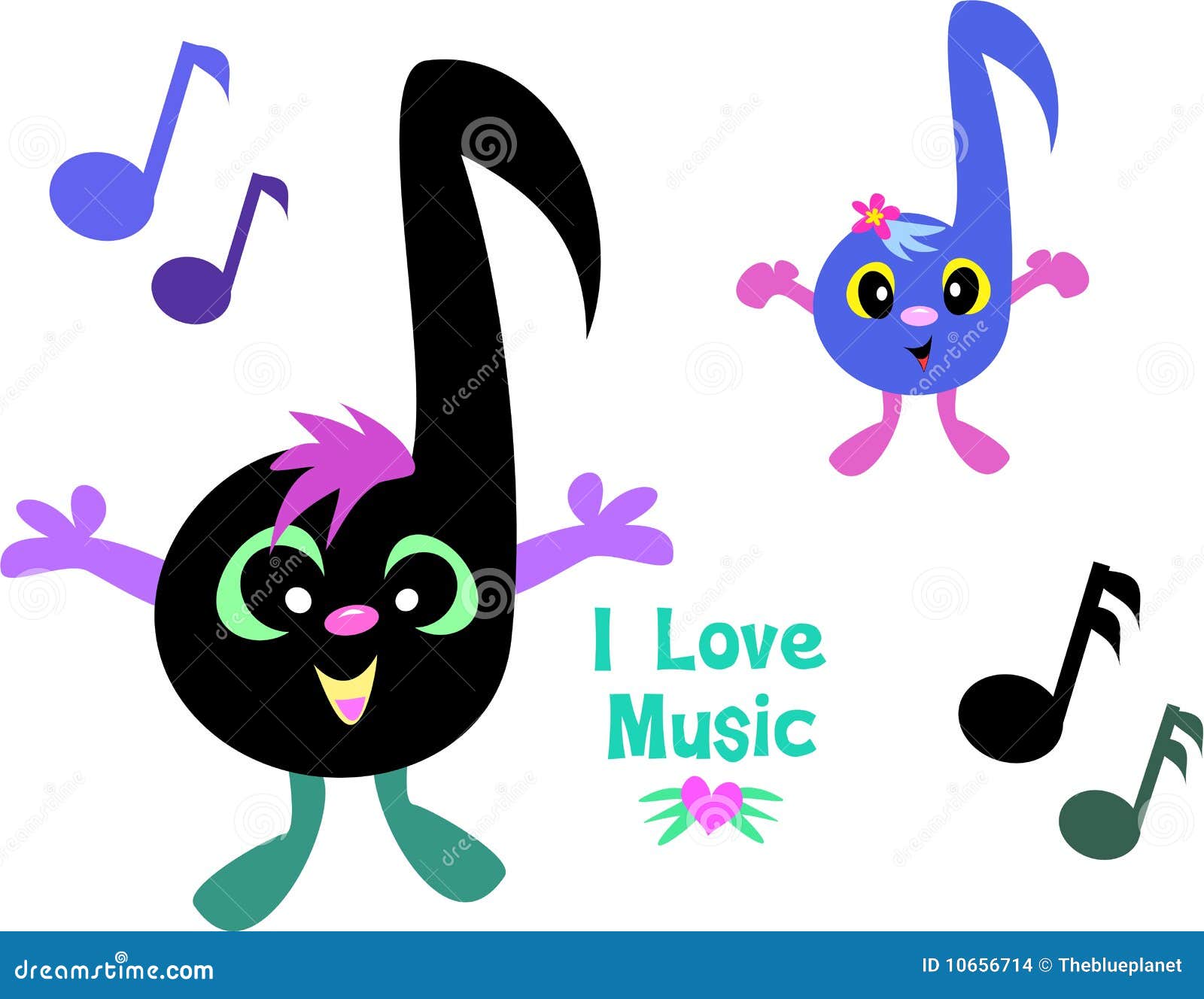 Mix of Music Notes stock vector. Illustration of assortment - 10656714