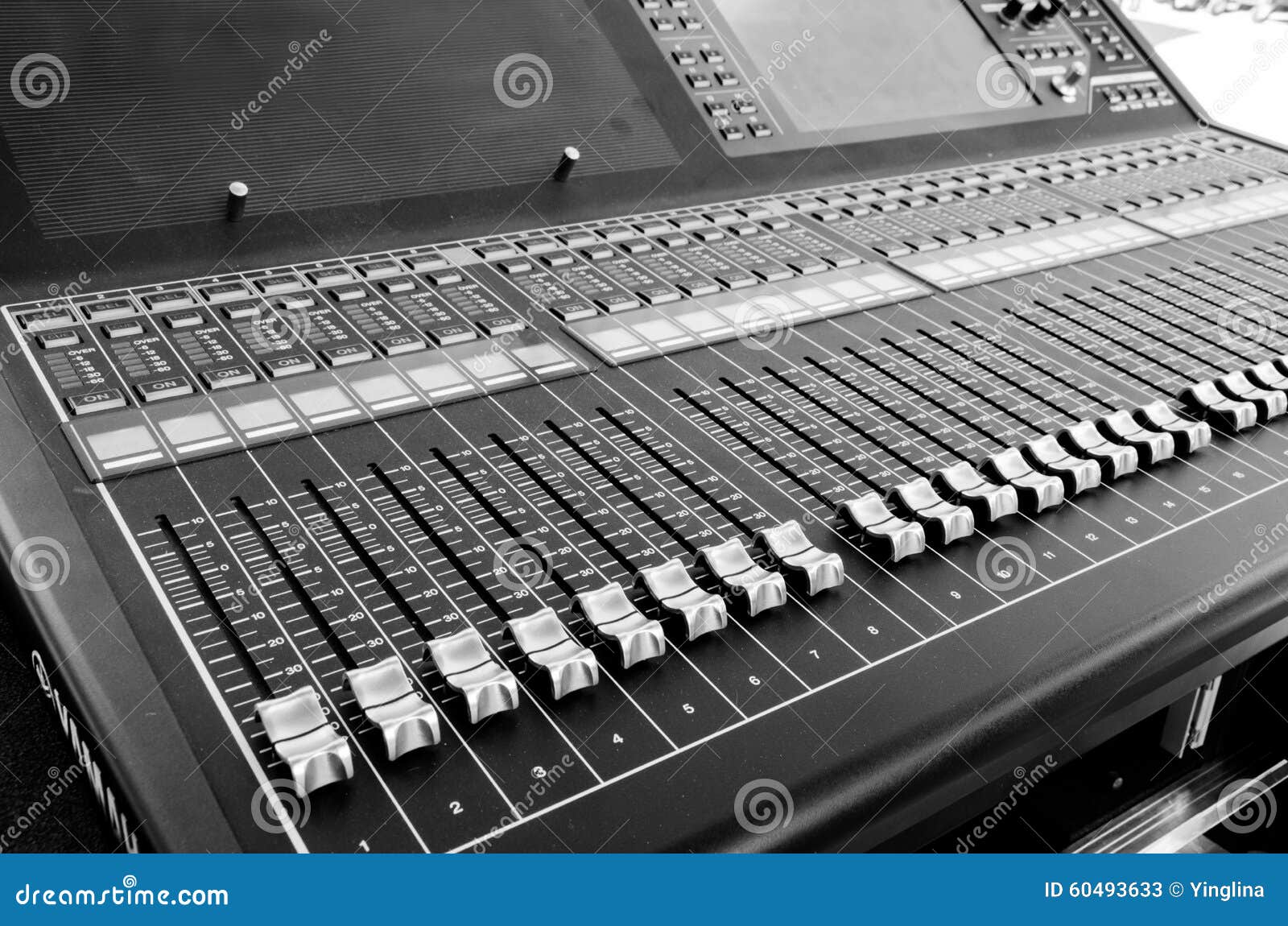 Mix music table closeup stock image. Image of fader, panel - 60493633