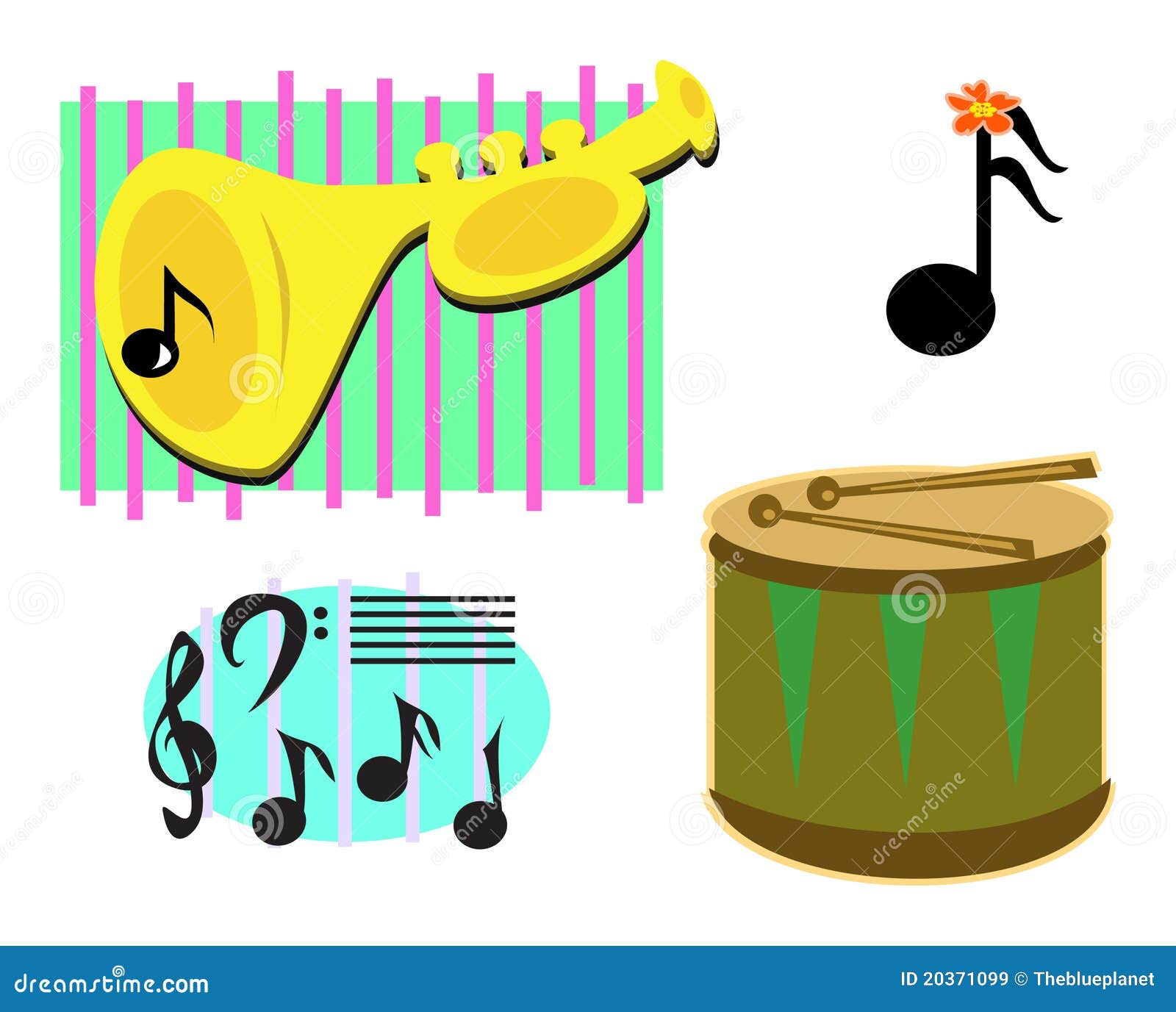 Mix of Musical Images stock vector. Illustration of clip - 20371099