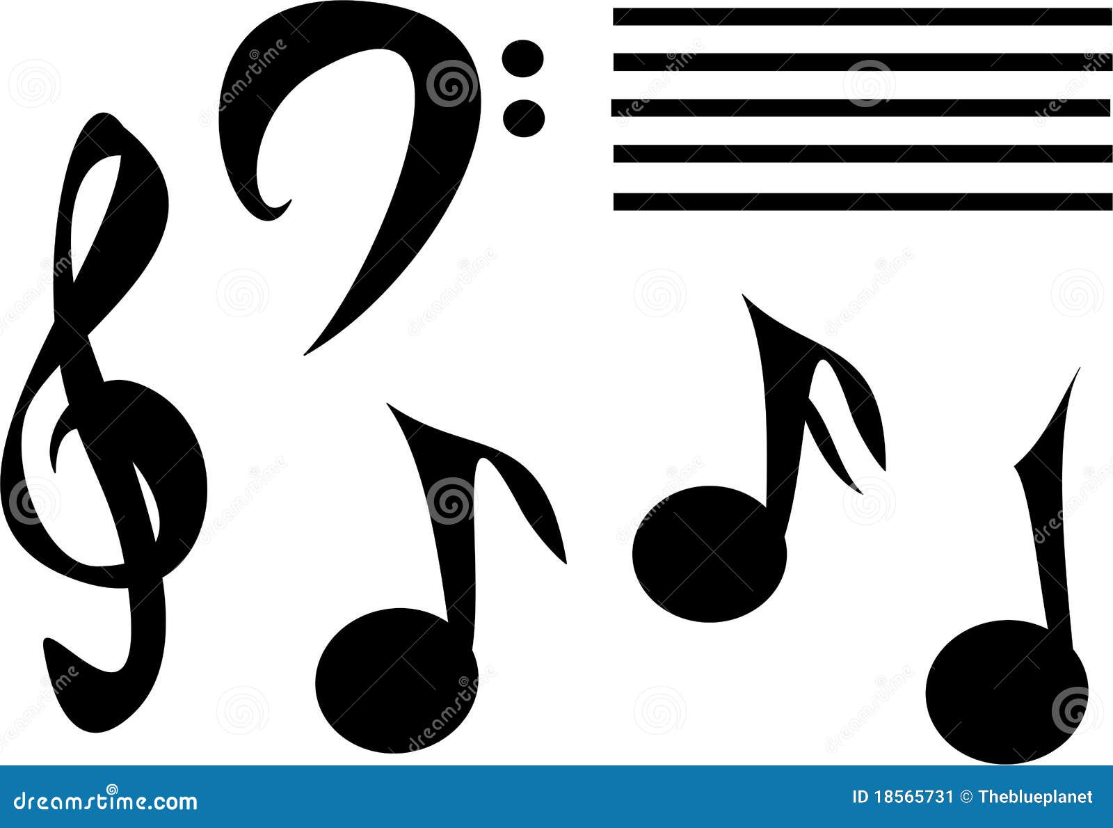Mix of Musical Notes stock vector. Illustration of group - 18565731
