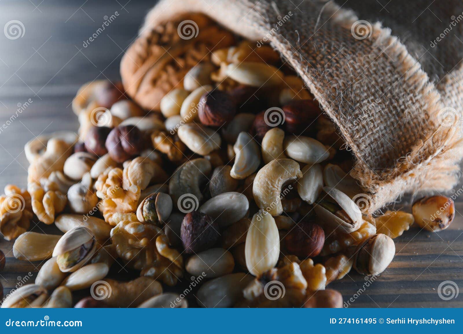 A Mix of Nuts in a Craft Bag Stock Image - Image of cashew, paper ...