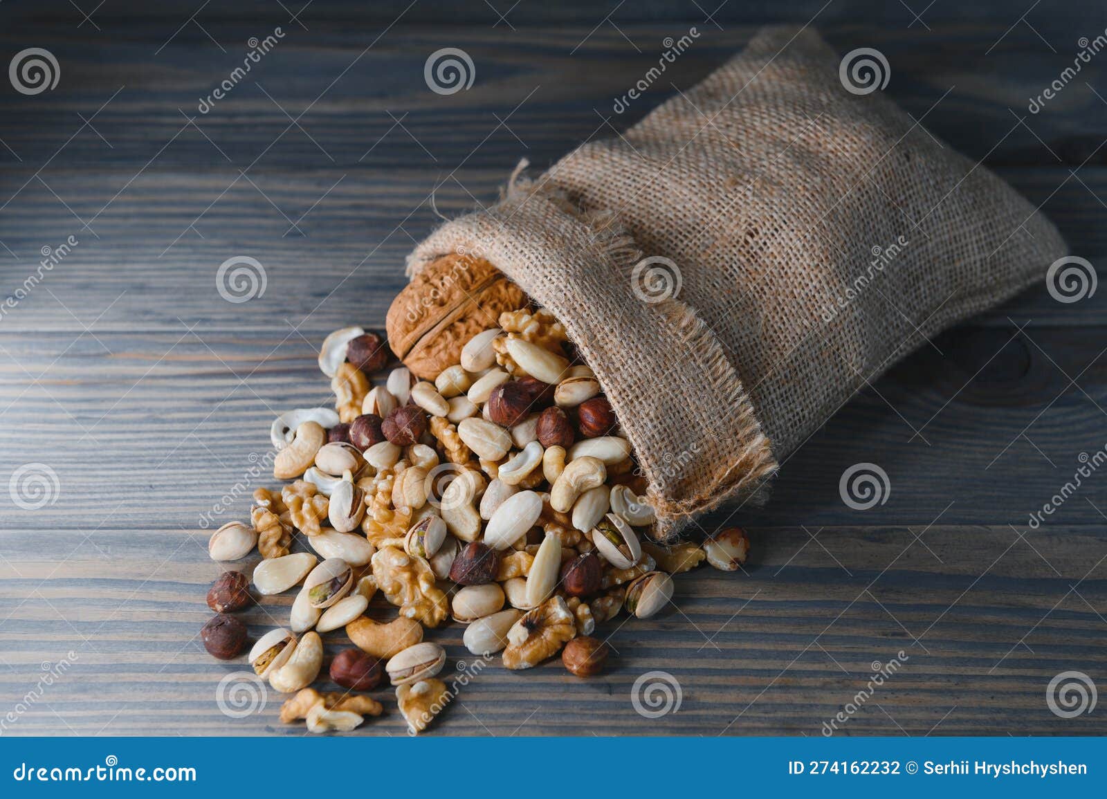 A Mix of Nuts in a Craft Bag Stock Photo - Image of nuts, sweet: 274162232