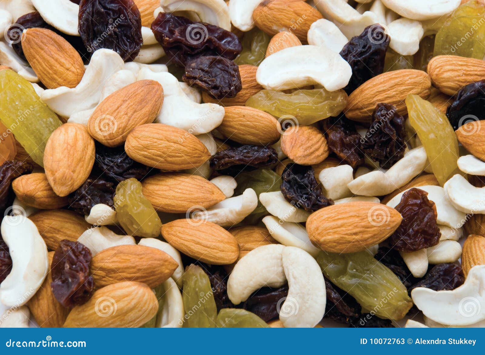 Mix of nuts and raisins stock image. Image of grape, raisins - 10072763