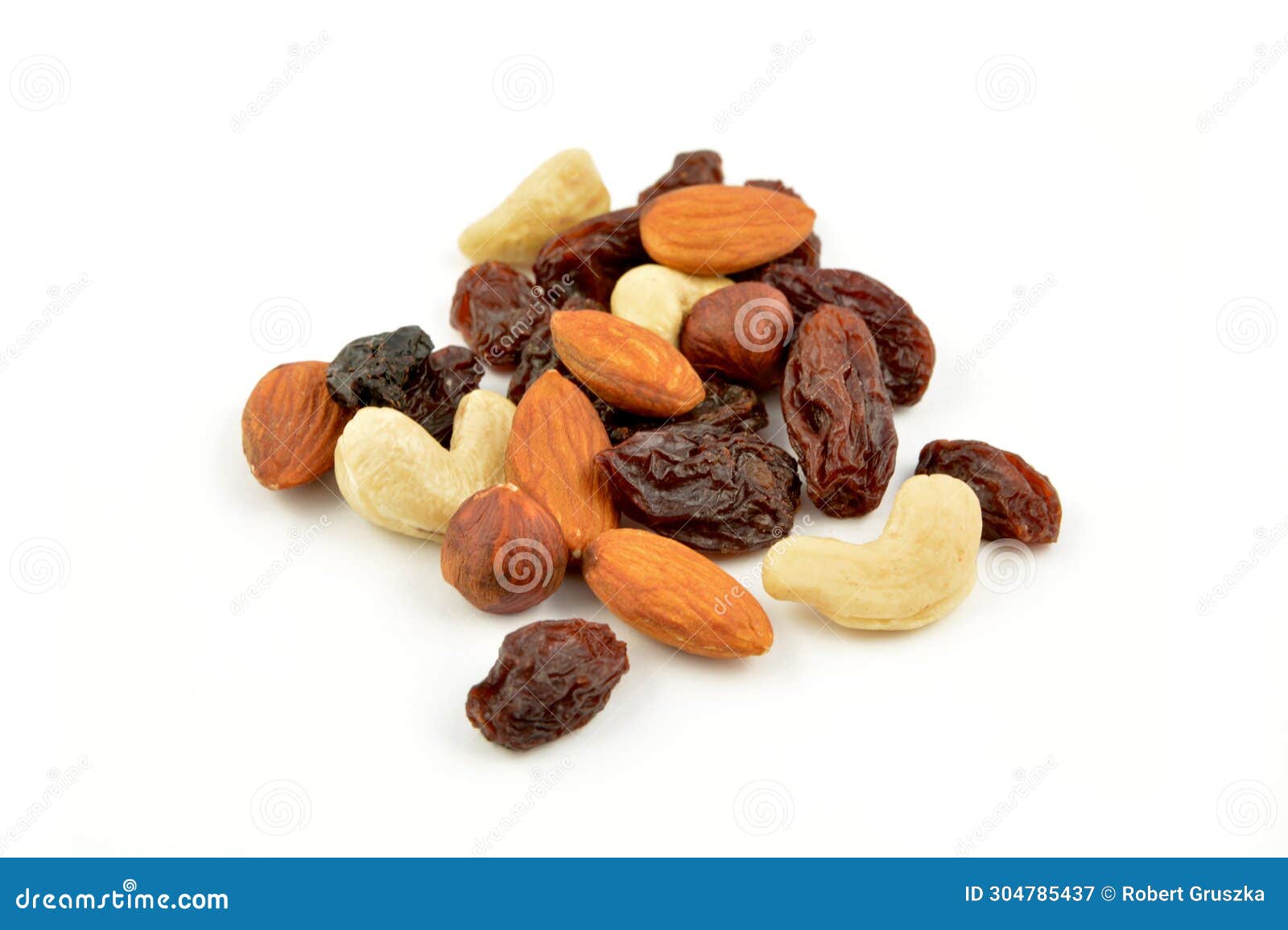 A Mixture of Nuts and Raisins with Almonds Stock Image - Image of ...