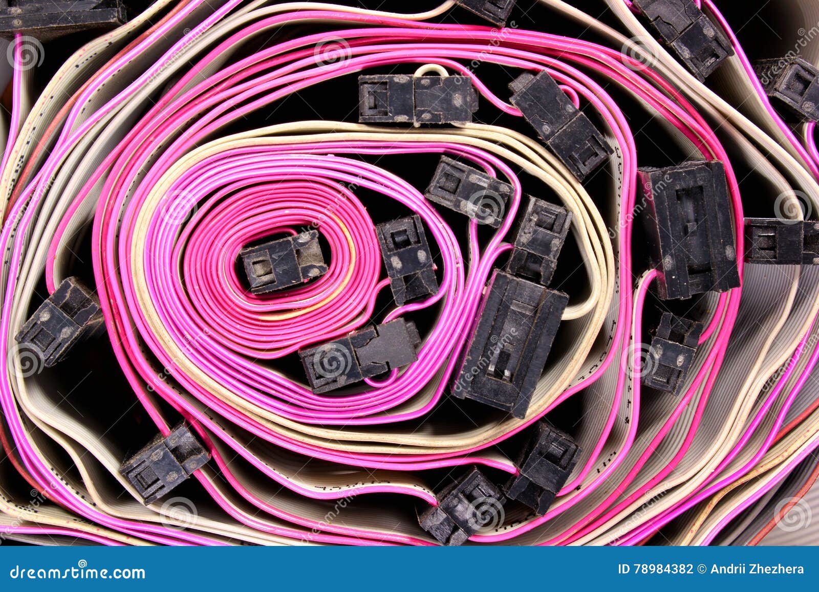Mix of Old Computer Floppy Cables Stock Photo - Image of peripherals ...
